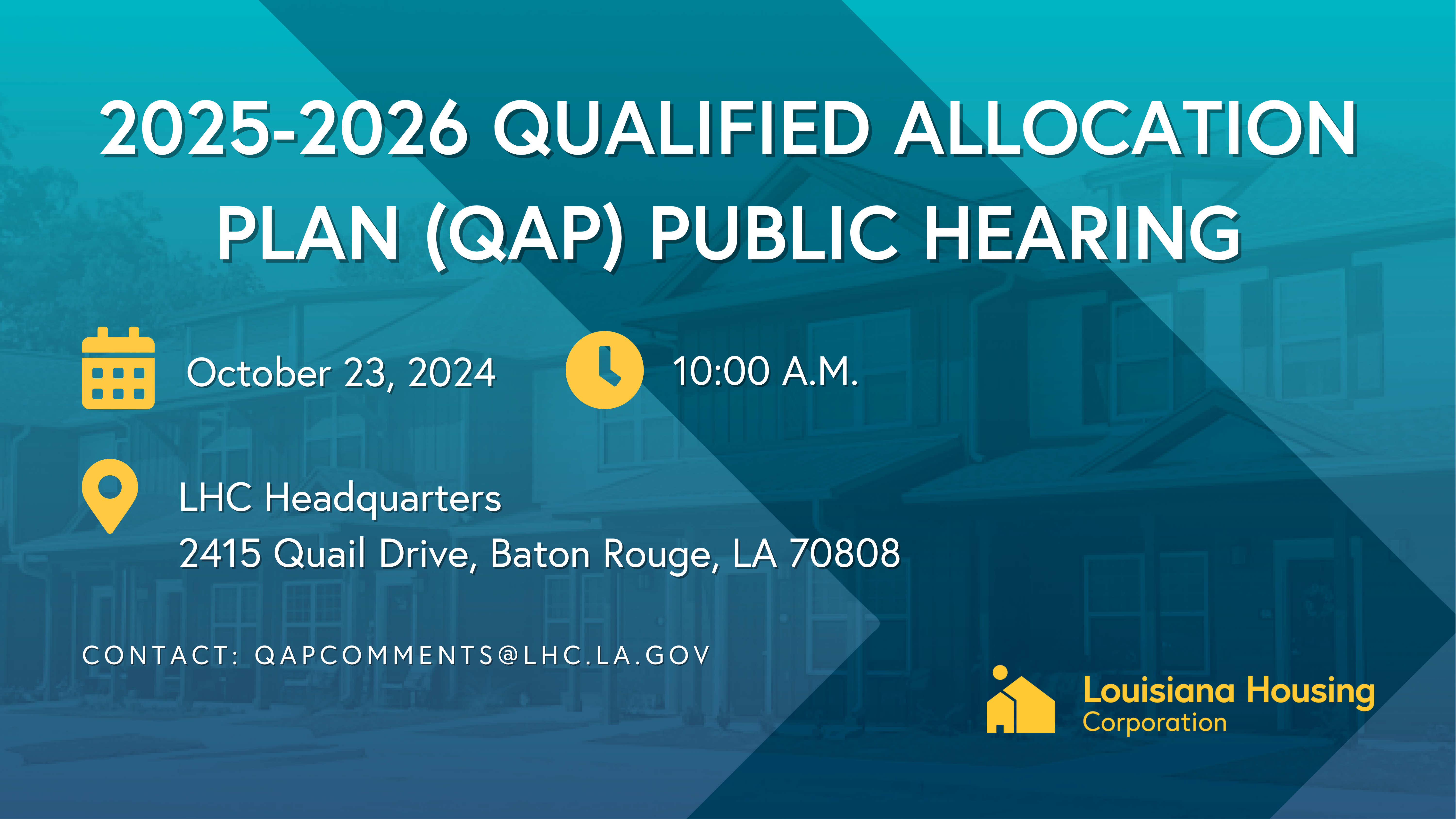 2025-2026 QAP Revised Timeline, Comment Period, and Public Hearing